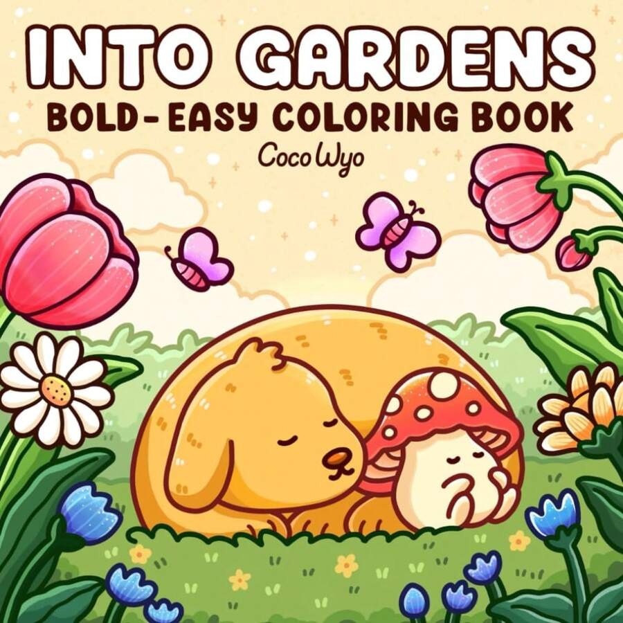 1pc Into Gardens_ Bold & Easy Coloring Book For Adults And Teens, Bold ...