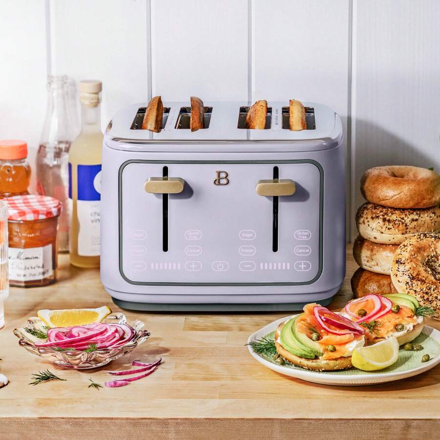 Beautiful 4-Slice Toaster With Touch-Activated Display, White Icing By ...