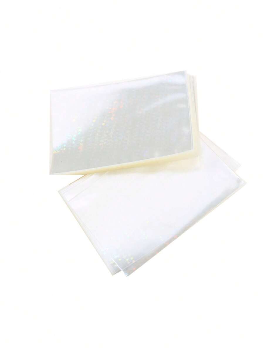 1000pcs Transparent Glitter Laser Card Sleeves, Rainbow Gradient Card ...