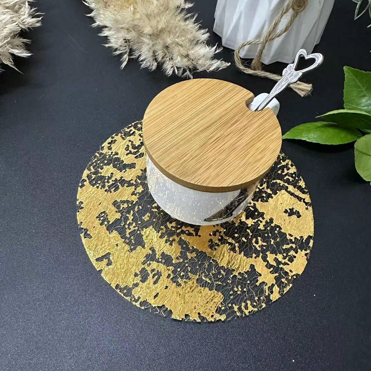 12pcs Disposable Hot Stamping Circular Paper Cup Pads For Beverages ...