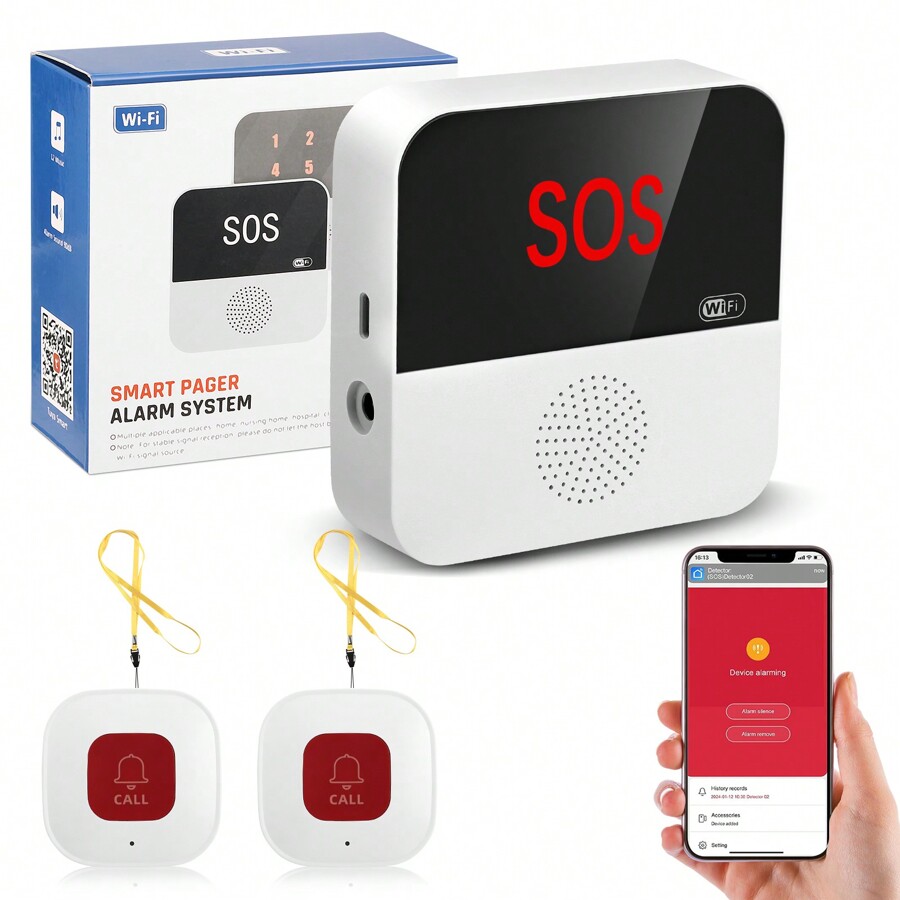 Wireless Caregiver Seniors Pager Alarm, Personal Alarms For Elderly ...