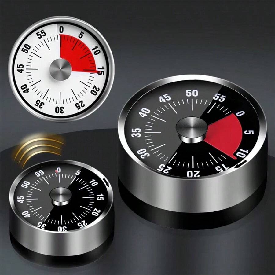 Stainless Steel Mechanical Timer Time Management Reminder Countdown ...