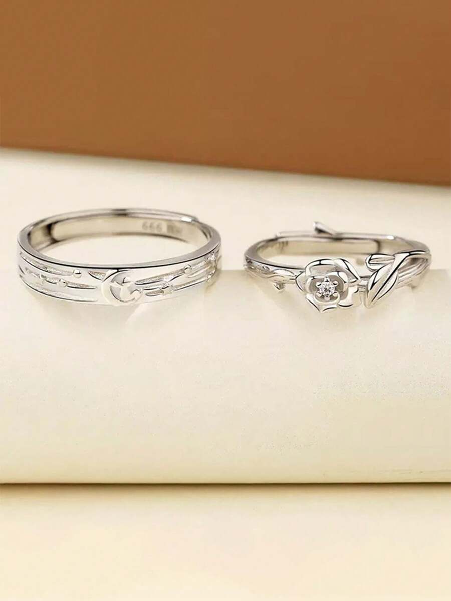 2 Pieces Of Adjustable Little Prince And Rose Couple Rings, Guardians ...