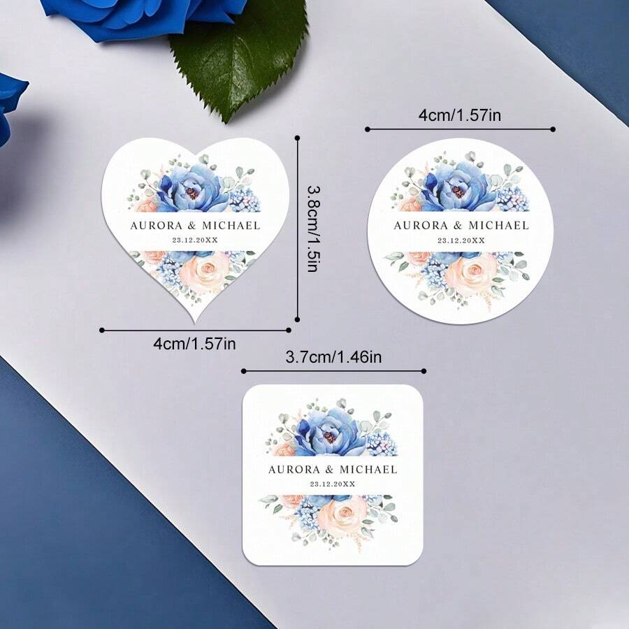 Floral Wedding Name Stickers - Customizable Labels For Favors ...