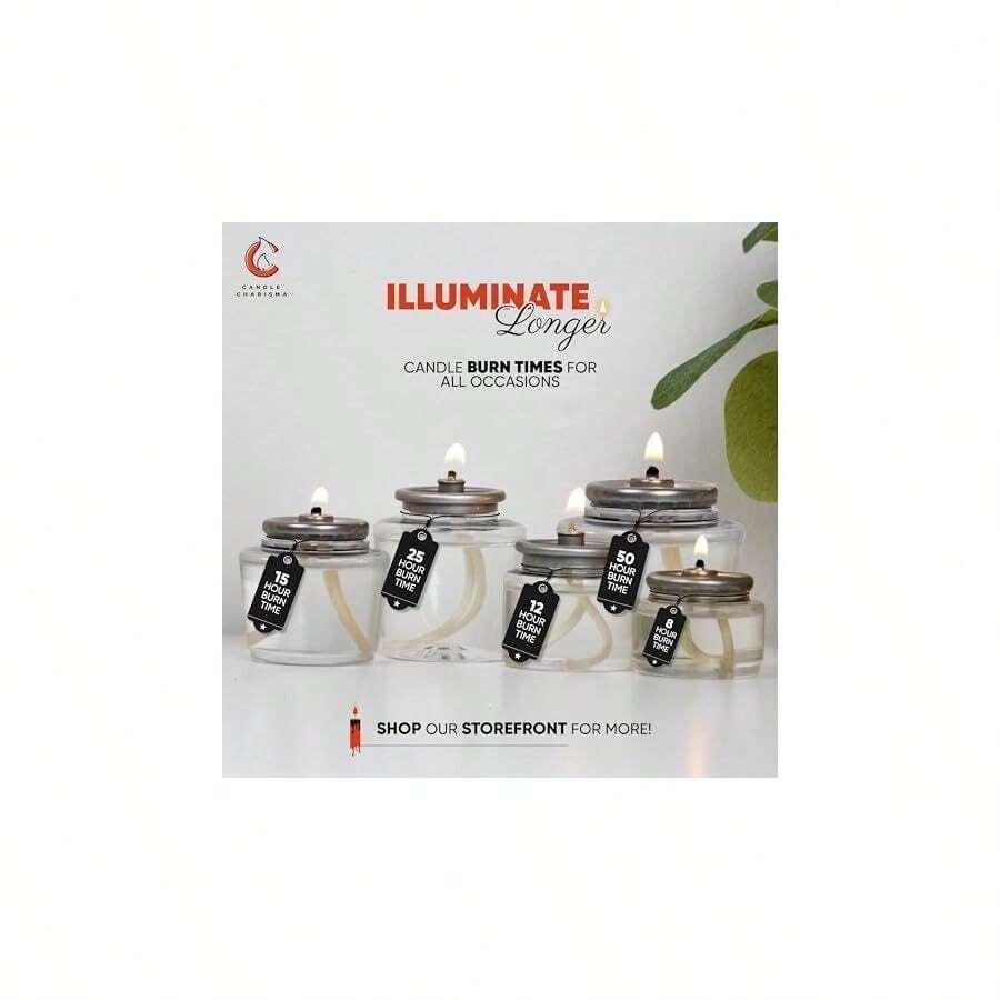 Disposable Liquid Candles Oil Tea Lights Extended 15 Hour Burn Time ...