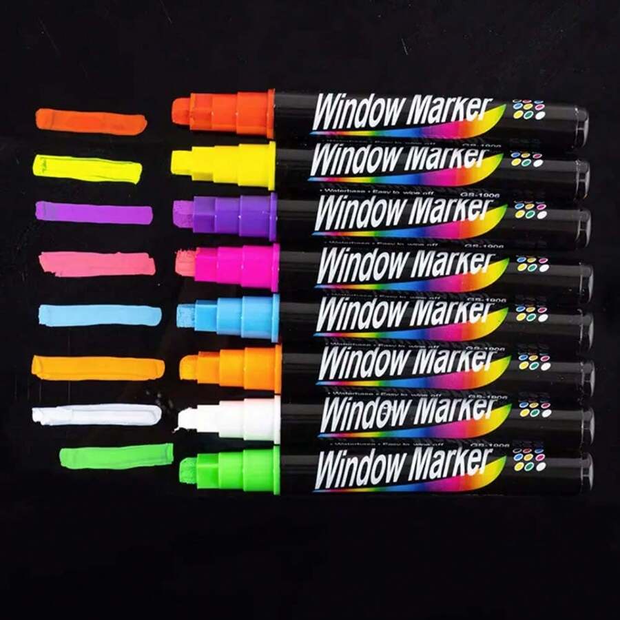 1pc White Window Marker Pen, 6mm Tip, LED Board Fluorescent Chalk ...