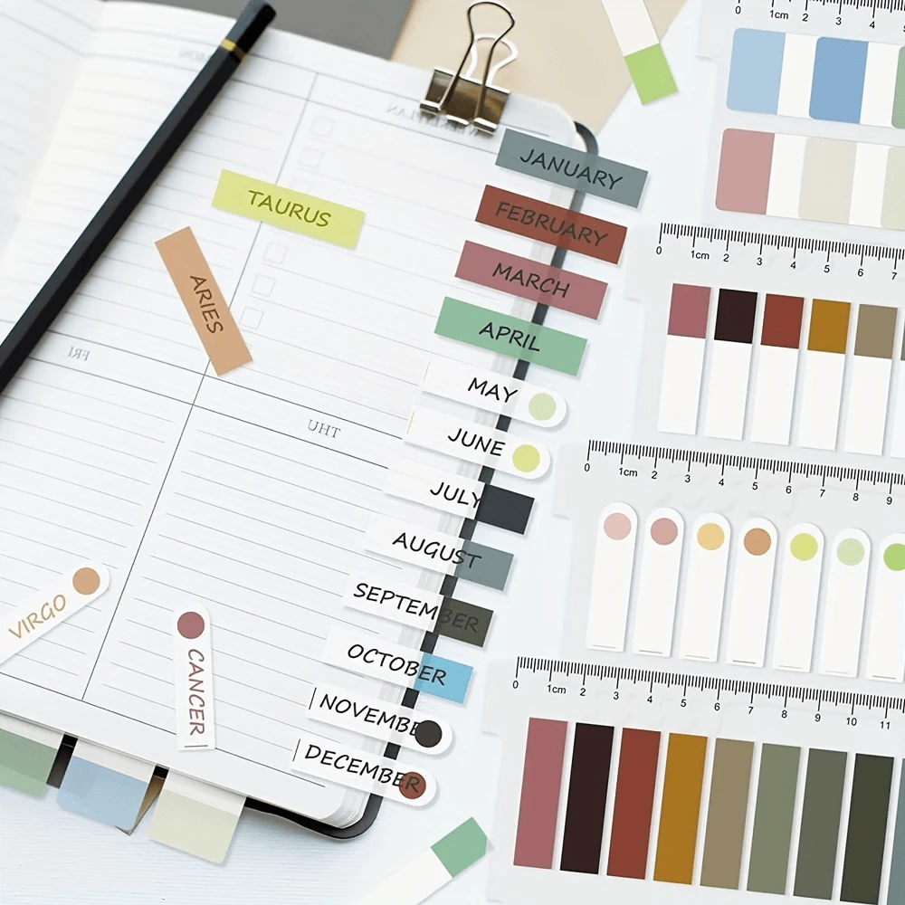 Index Tags And Ruler, 1 Set Of 4pcs Of 660 Adhesive Labels, Attention ...