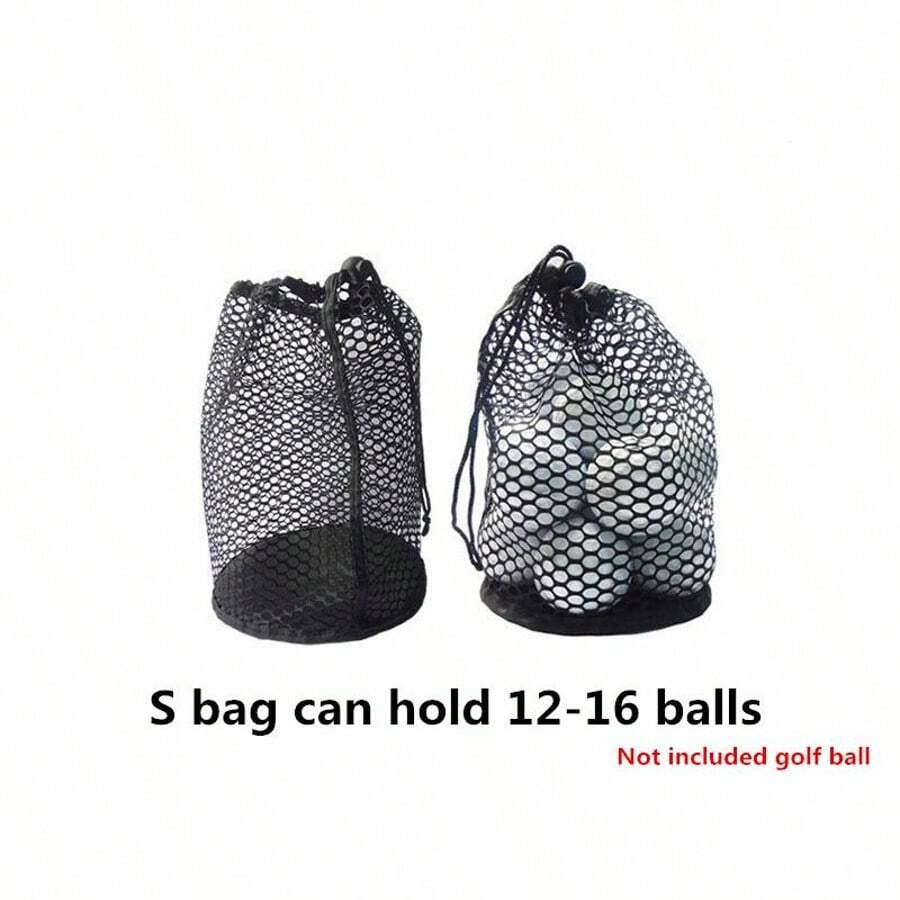 Mesh, Net Pouch, Black Nylon Golf Bag With Drawstring Carry Pouch for ...