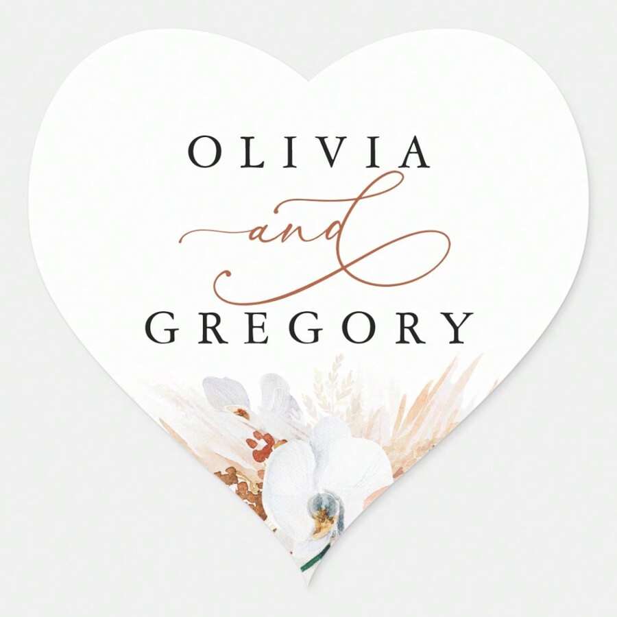 Customizable Floral Wedding Name Stickers - Personalized Labels With ...