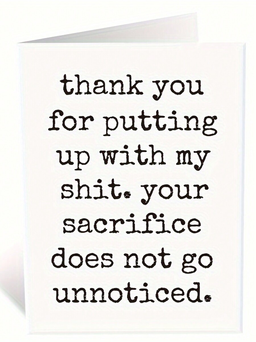 1 Pc Thank You Greeting Card With Envelope - Ideal For Partner, Family ...