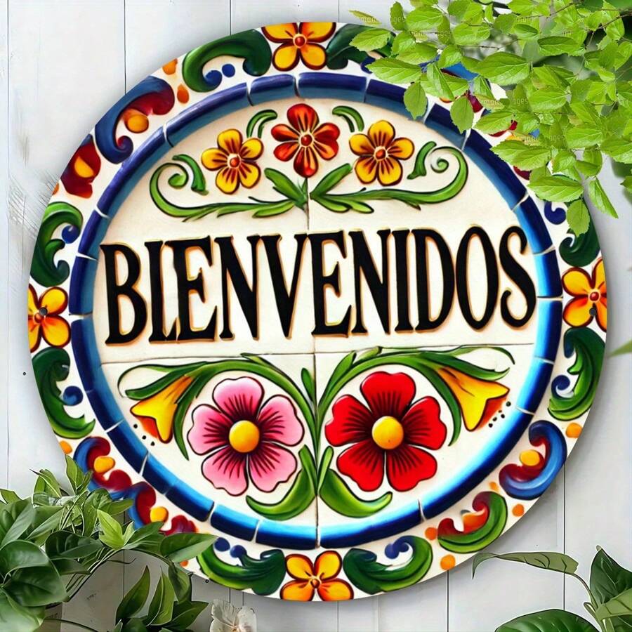 1pc Vintage Spanish Welcome Sign 8"X8" - Durable Metal Wall Art ...