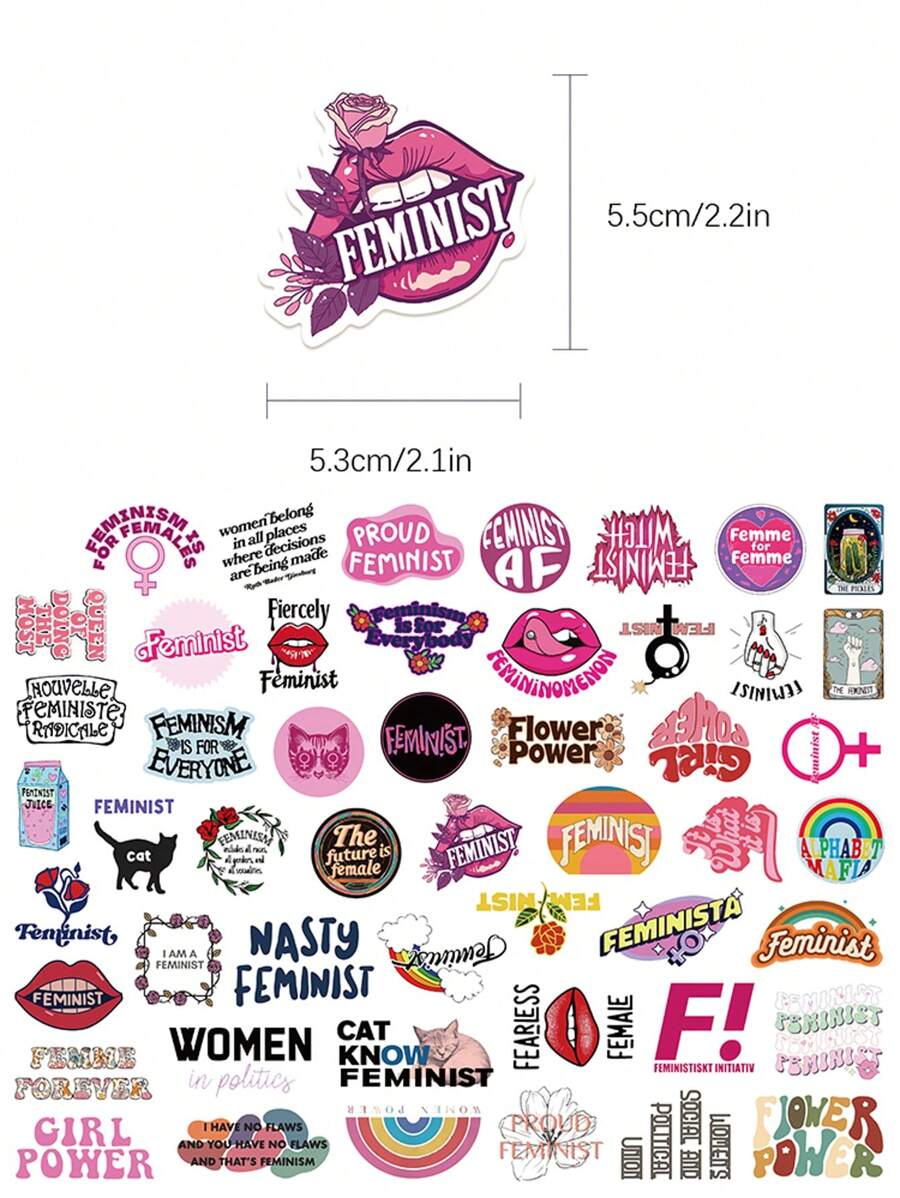 50pcs Pink Theme Stickers For Laptop Computer, Notebook, Planner, Phone ...