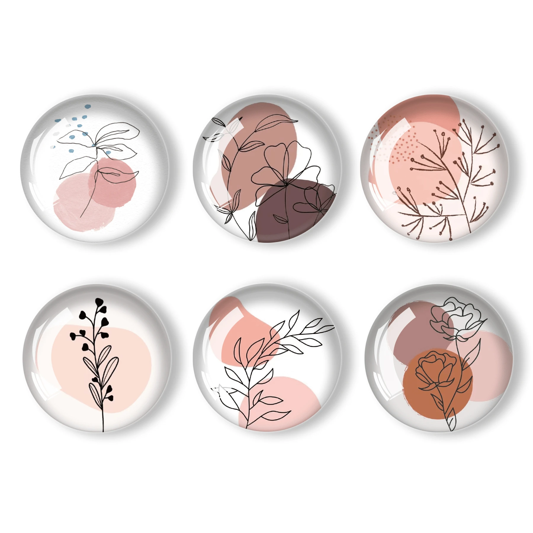 12PCS Glass Magnetic Fridge Magnets, Round Funny Kitchen Magnets ...