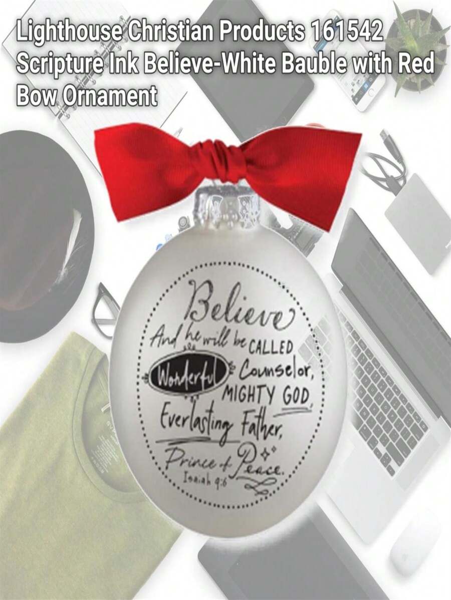 Lighthouse Christian Products 161542 Scripture Ink Believe-White Bauble ...