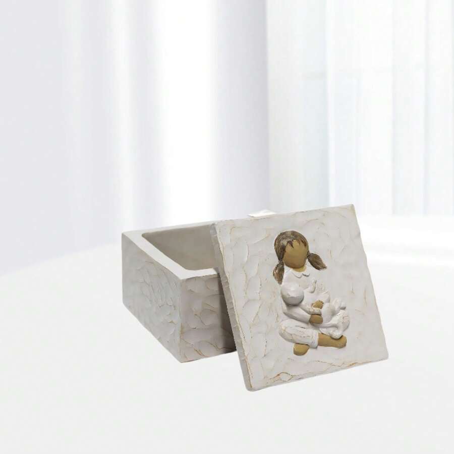 Polyresin Pet Urn Box, Angelic Dog Cat Memorial Cremation Container ...