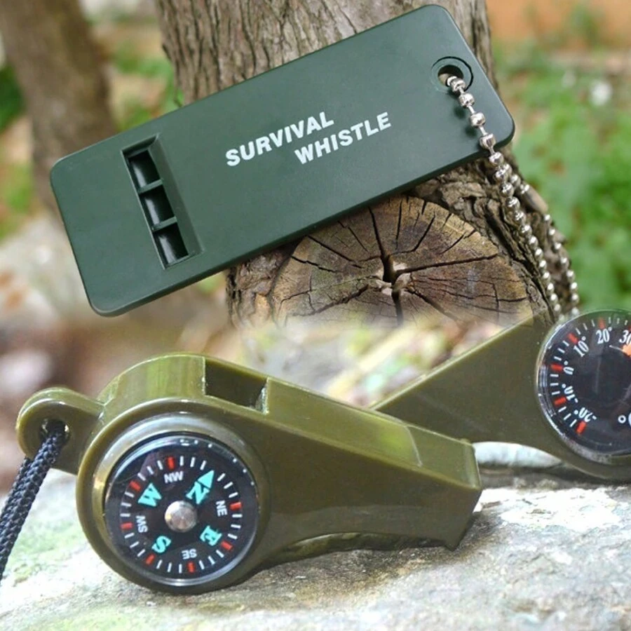 1個 ミリタリーグリーン アウトドア サバイバル ホイッスル、レスキューホイッスル、ファーストエイド ホイッスル、高周波、地震救助ホイッスル ...