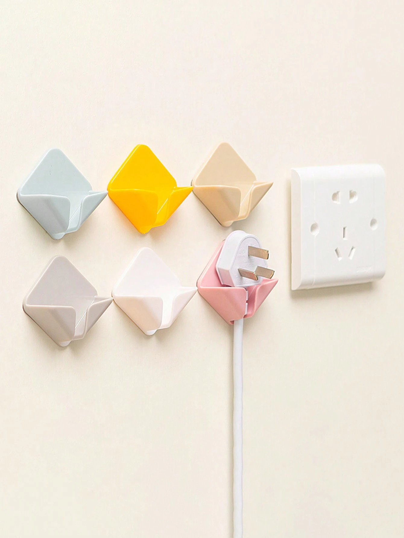 Plug Hook, No Drilling Required, Strong Wall Adhesive Power Strip ...