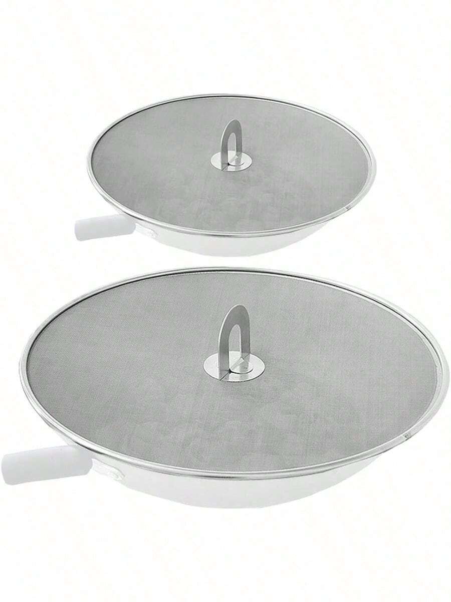 2 Pack Splatter Screen For Frying Pan, Grease Splatter Guard Stainless ...