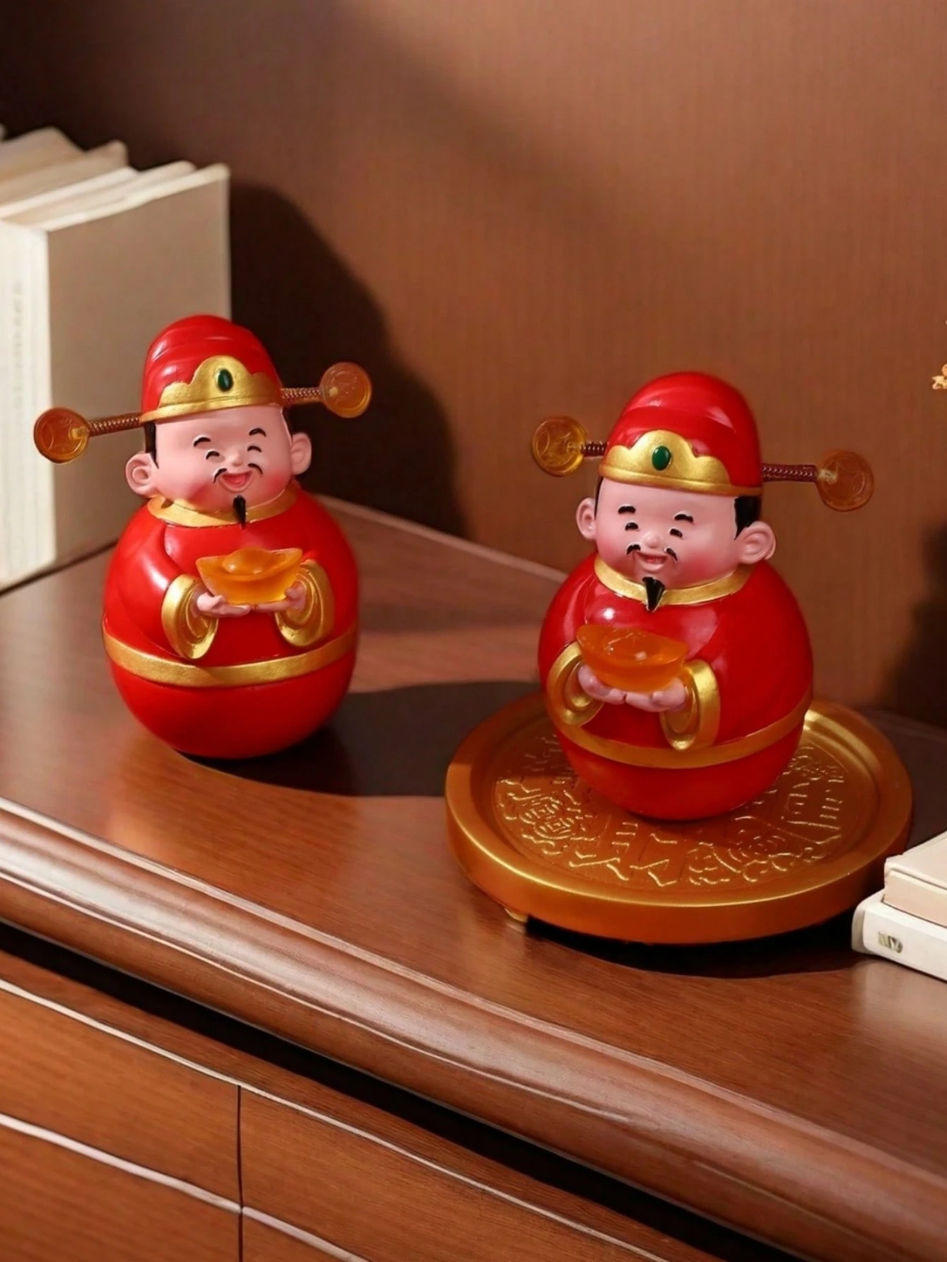 Lucky Chinese God Of Wealth Figurine, Upright Doll Decoration For ...