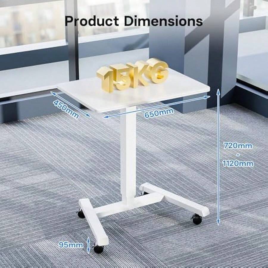BONTEC 65 * 45cm Mobile Standing Desk With 4 Rolling Castors Stand Up ...