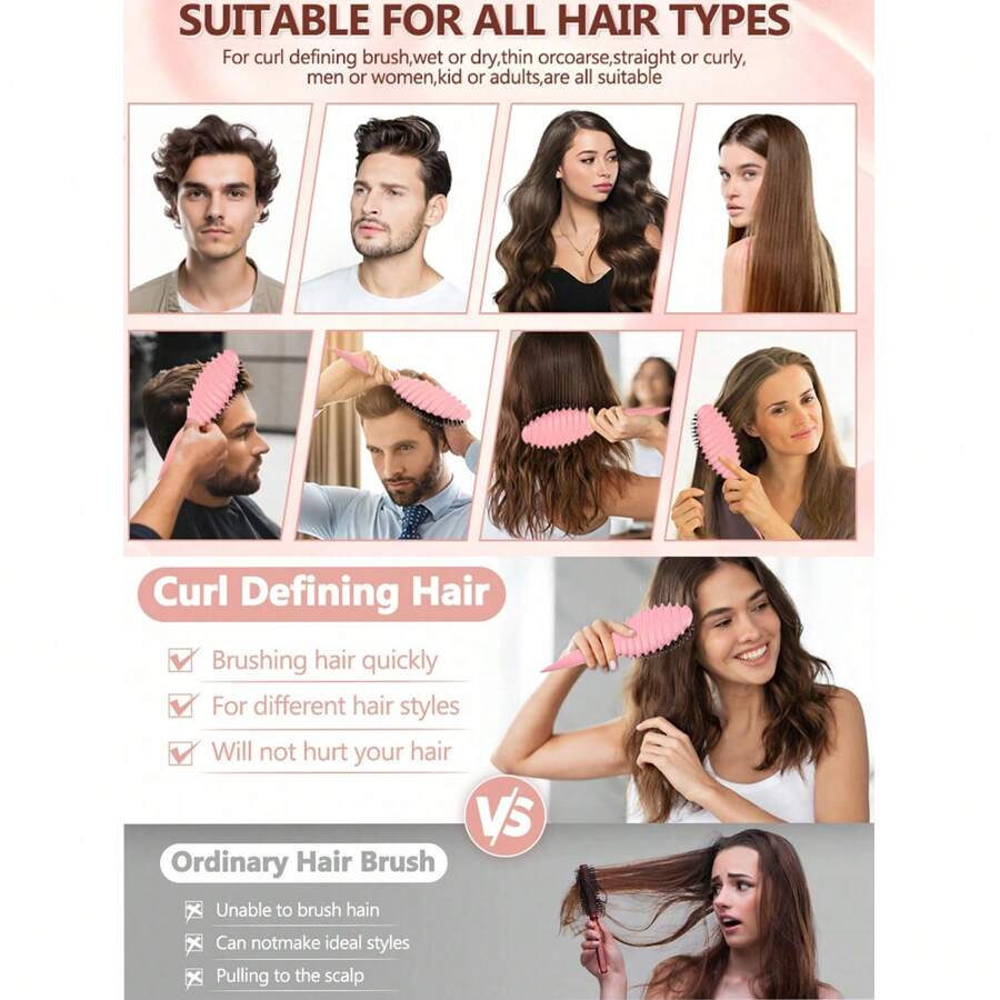 2025 New Curl Define Brush, Vented Curly Brush Curl Define Comb, Vented ...