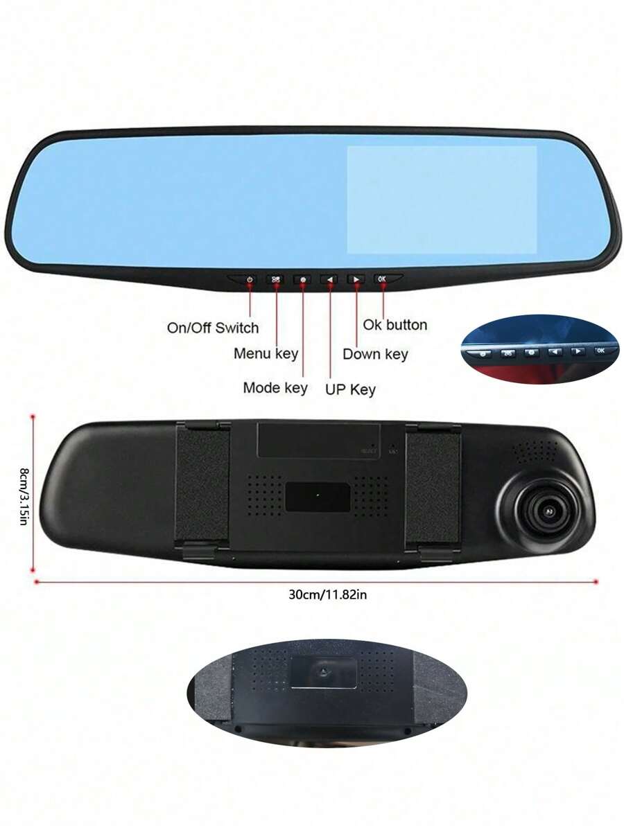 1pc Rear View Mirror Dash Cam, Single/Dual Lens, 1080P Full HD Car ...