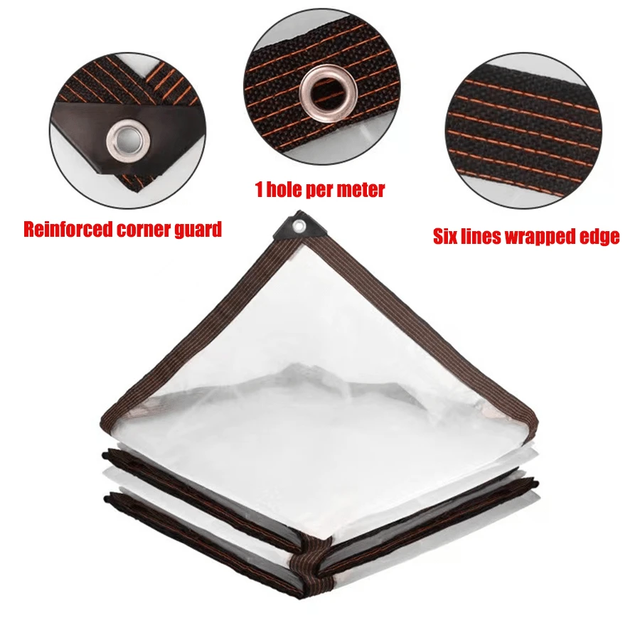 1pc Heavy-Duty Transparent PE Waterproof Cloth - Tear-Resistant, Wind ...