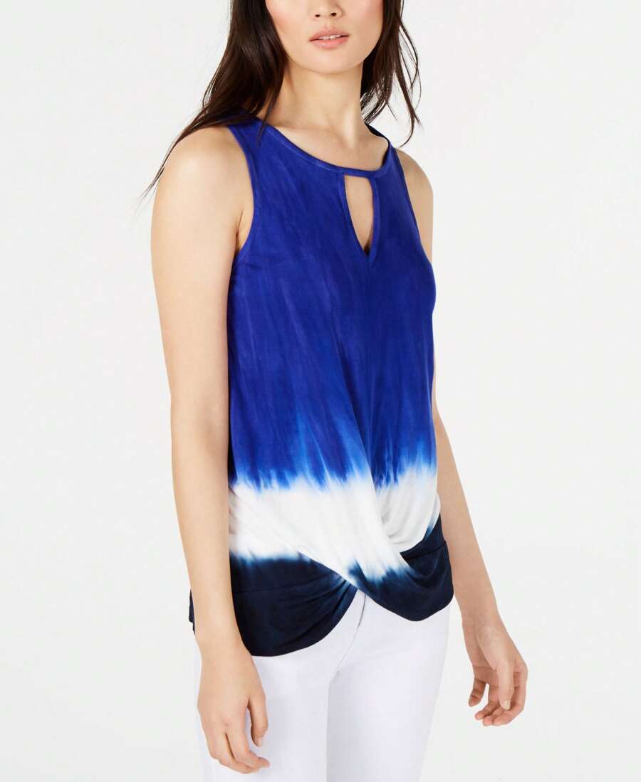 Tie Dye Keyhole Tank Top | SHEIN USA