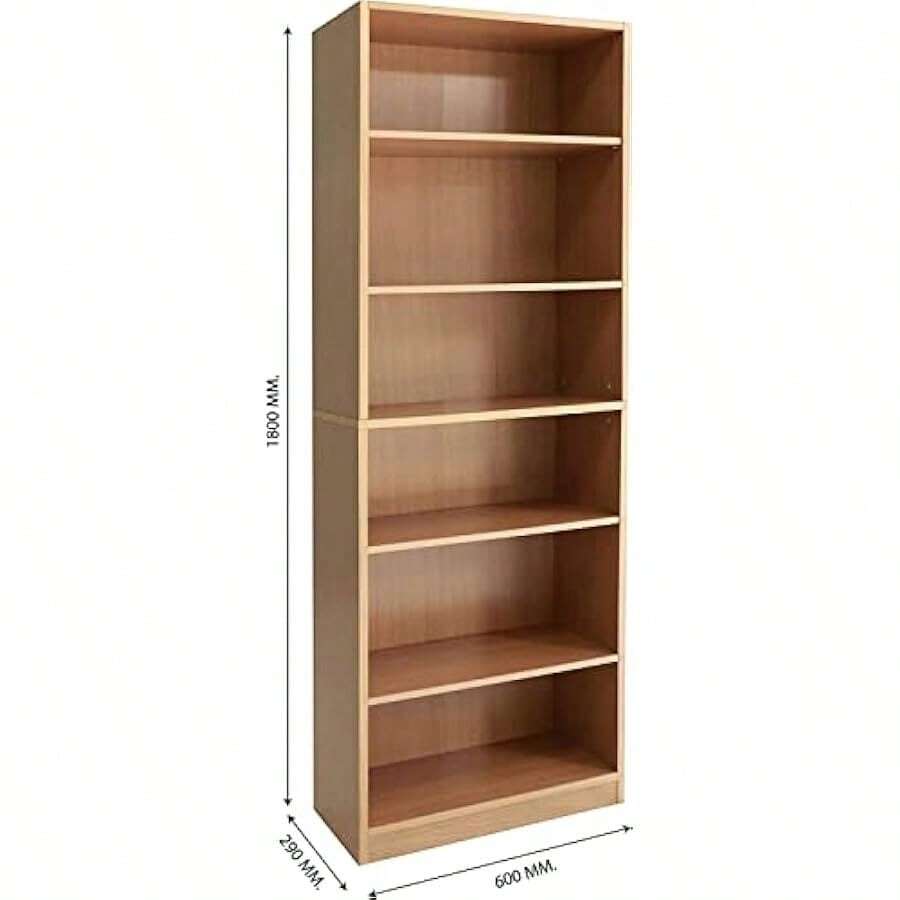 Tall Narrow Bookcase Storage Unit With Adjustable Shelving For Living ...