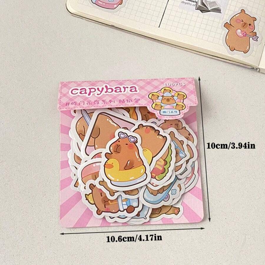 1pc Cartoon Capybara Sticker, Cute Animal Sticker, DIY Scrapbooking ...