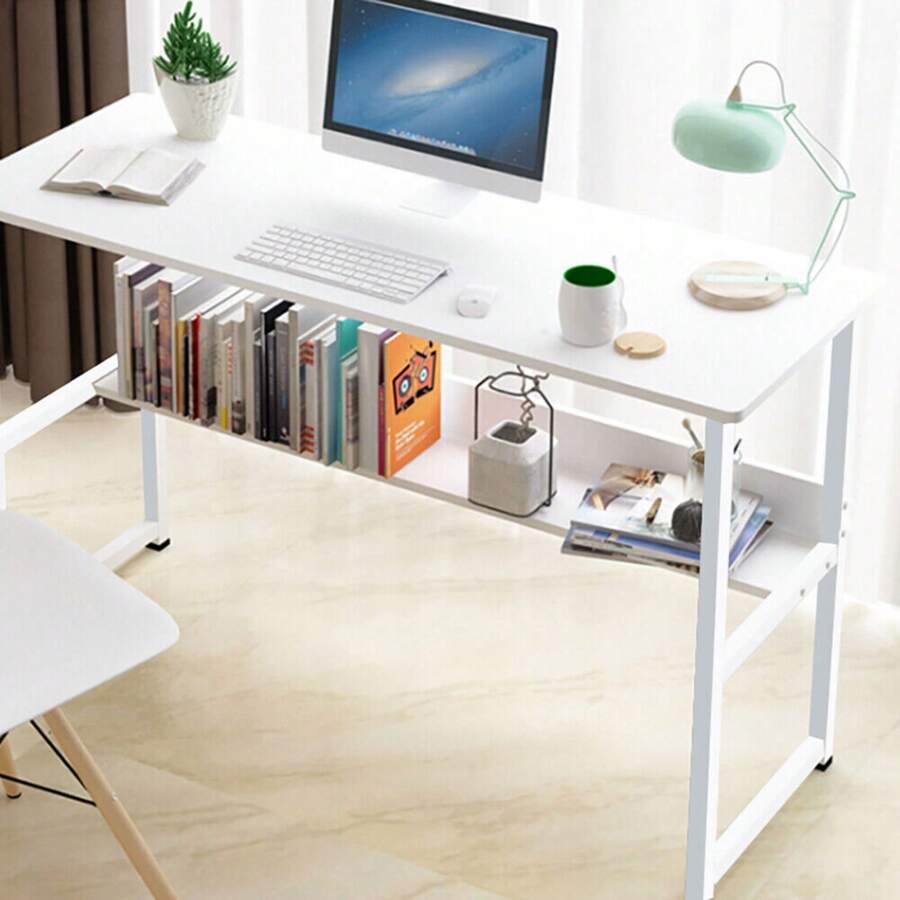 Home Office Desk Table With Shelves Gaming Computer Writing Storage ...