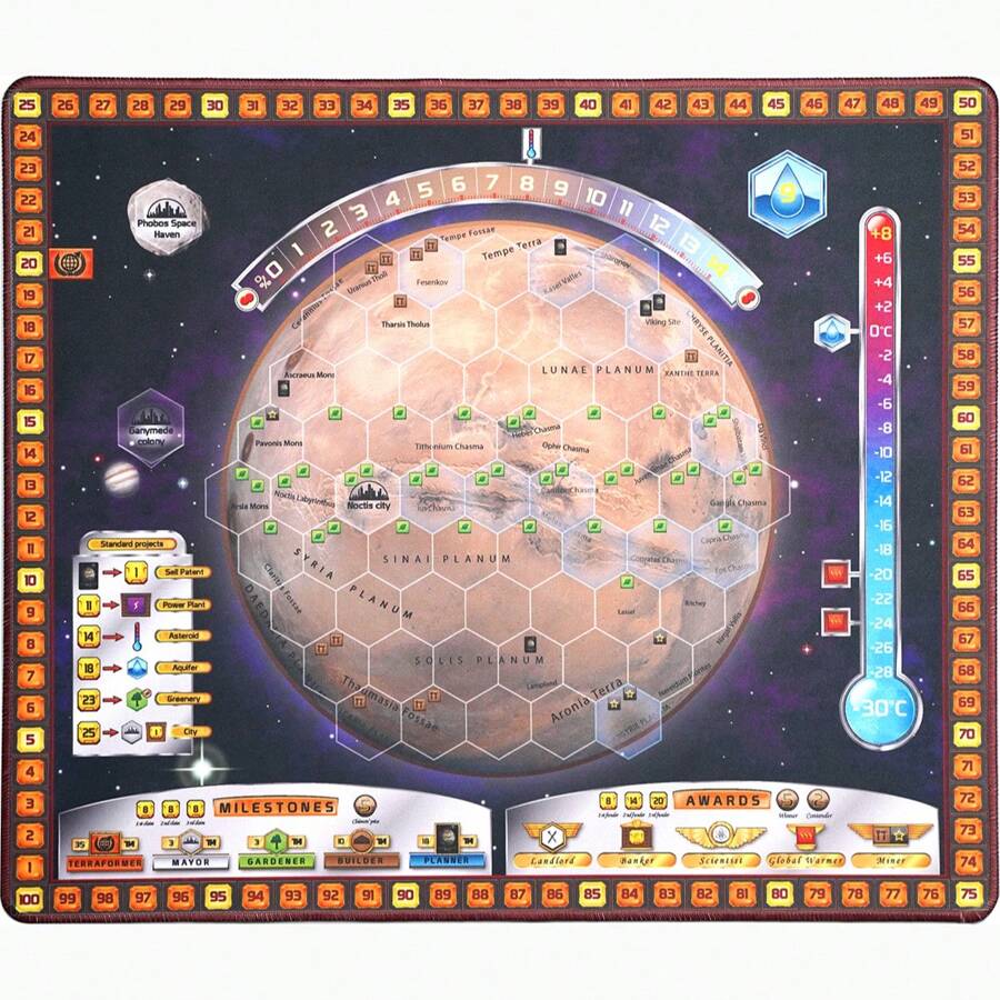 Terraforming Mars Board Game Play Mat Map Player Board Accessory To ...