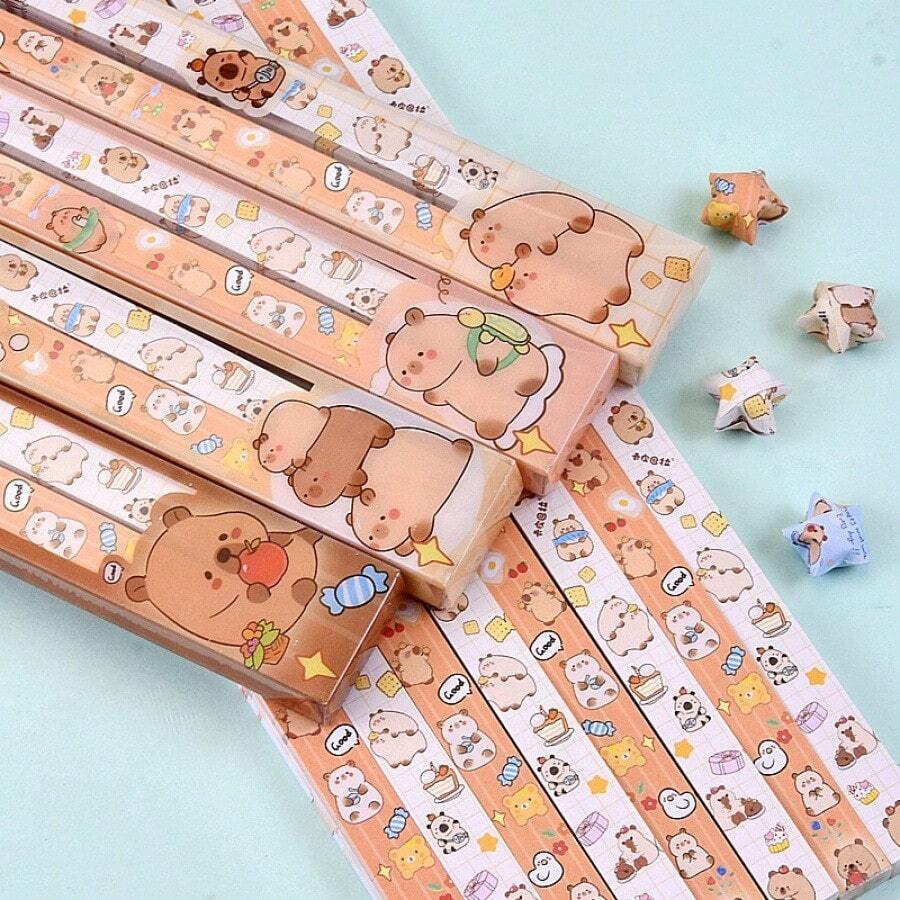 Trendy Capybara Star Origami Folding Paper, Cute Star Shaped DIY Paper ...