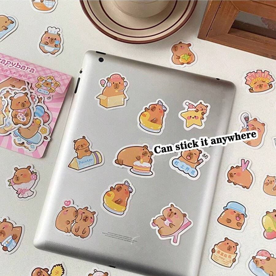1pc Cartoon Capybara Sticker, Cute Animal Sticker, DIY Scrapbooking ...