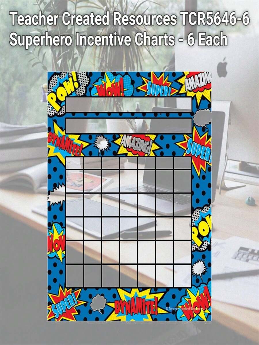 Teacher Created Resources TCR5646-6 Superhero Incentive Charts - 6 Each ...