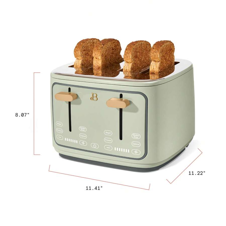 Beautiful 4-Slice Toaster With Touch-Activated Display, White Icing By ...