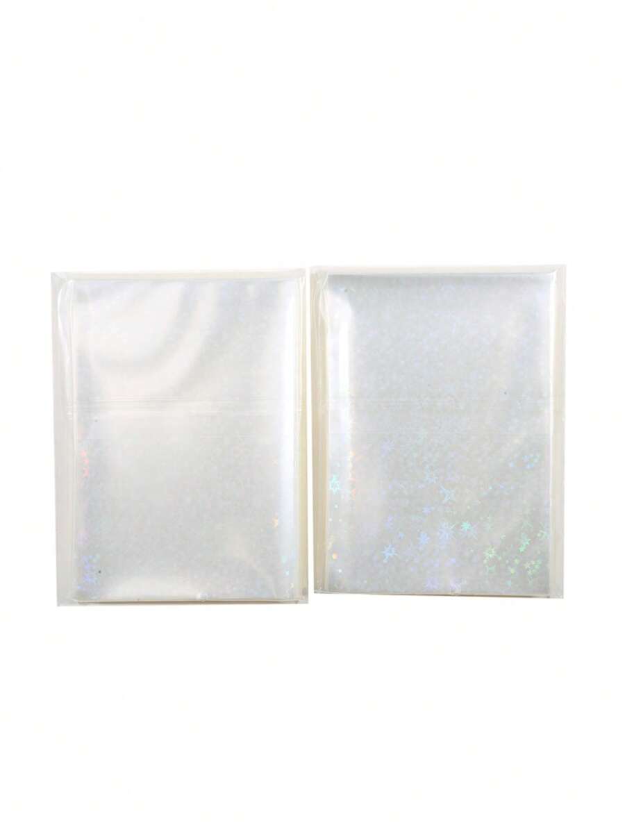 100pcs Transparent Glitter Laser Card Sleeves, Rainbow Gradient Card ...
