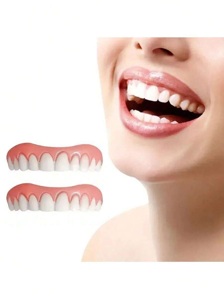 New Silicone Denture Teeth Top And Bottom Fake Tooth Perfectly Smiling ...