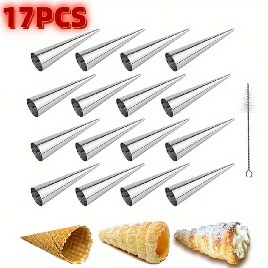 17 teiliges cremefarbenes Horn Förmchen Set - Ungefüllte Spiralförmige ...