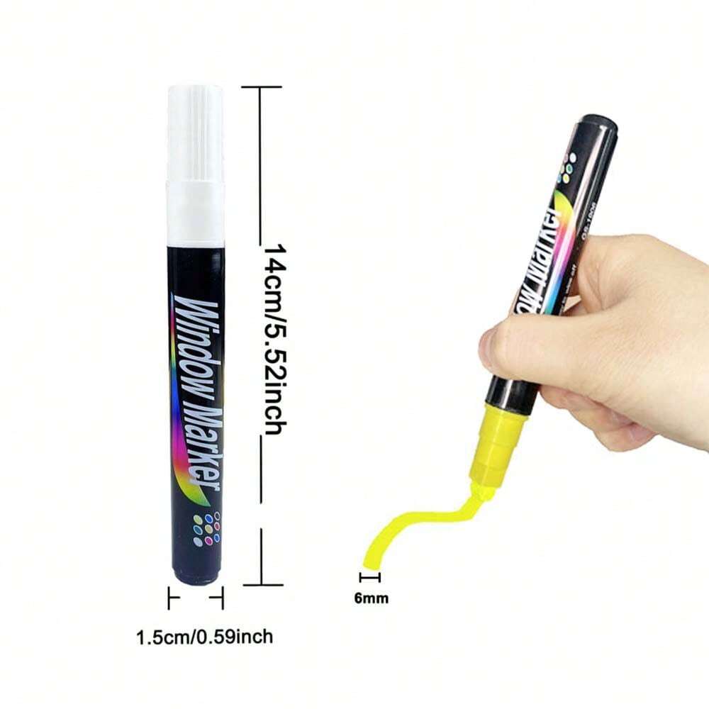 1pc White Window Marker Pen, 6mm Tip, LED Board Fluorescent Chalk ...