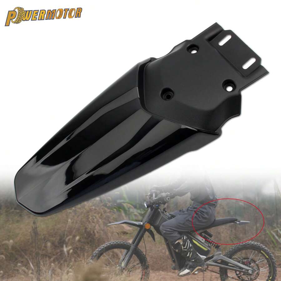 PowerMotor Motorcycle Rear Mudguard Extended Fend.Er Plastic Splash ...