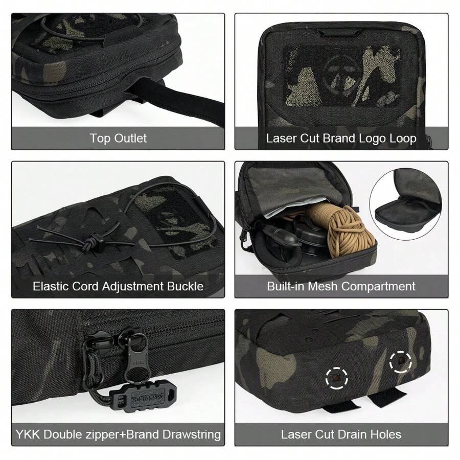 TOPTACPRO Tactical Hydration Pouch With Inner Bladder Water Bag Laser ...