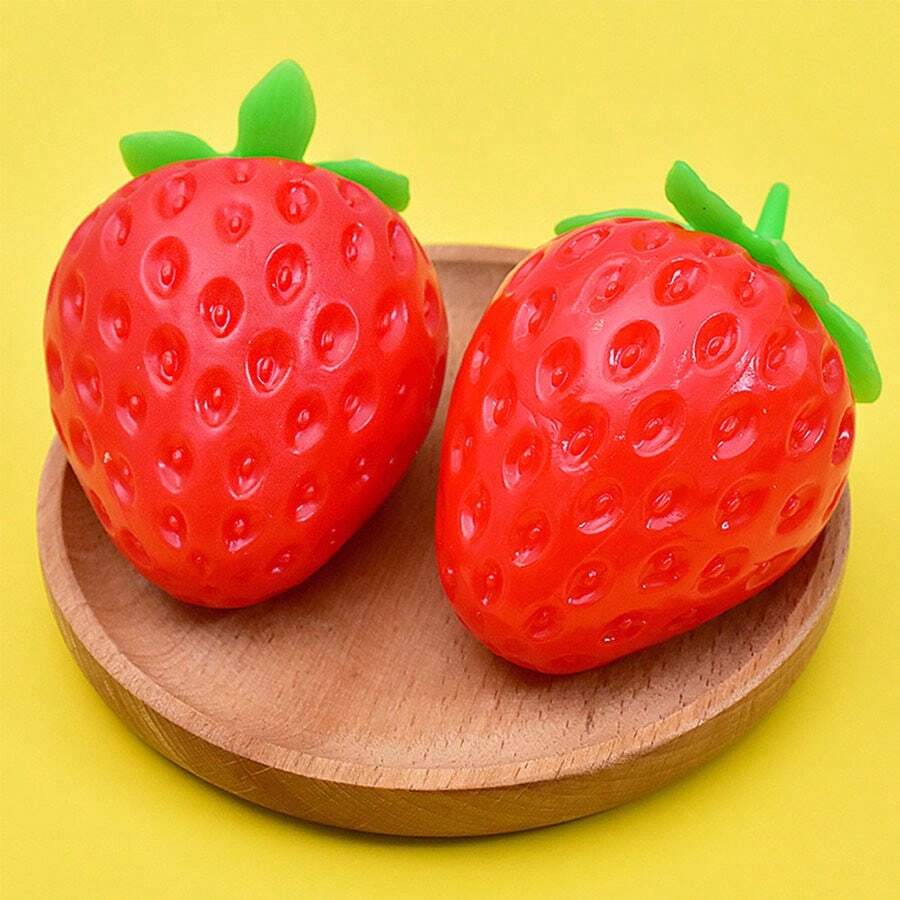 Fluid Strawberry Squishy Toy, TPR Slow Rebound Thin-Skin Pouch Stress ...