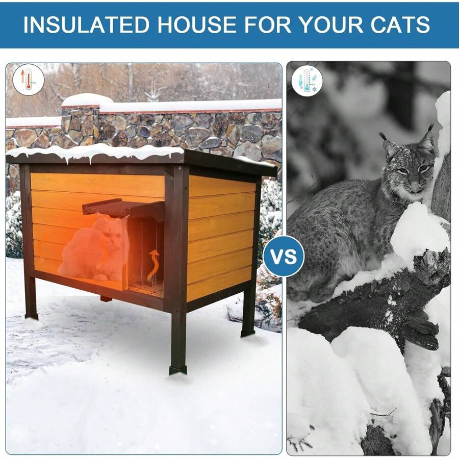 Outdoor Insulated Cat House Feral Cat Enclosure Cat Shelter ...
