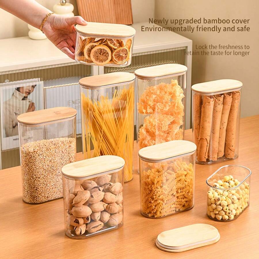 Food Storage Containers With Airtight Lids Clear Glass Canister Food ...