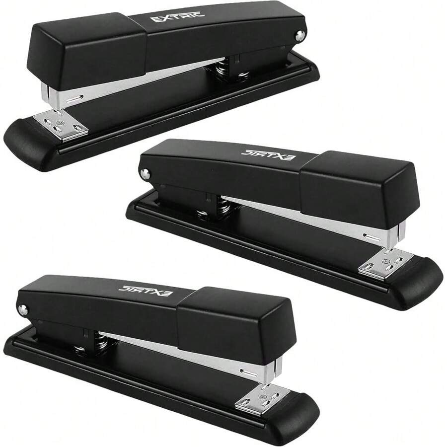 3 Pack Staplers For Desk - Black Stapler Heavy Duty, Staplers 25 Sheet ...