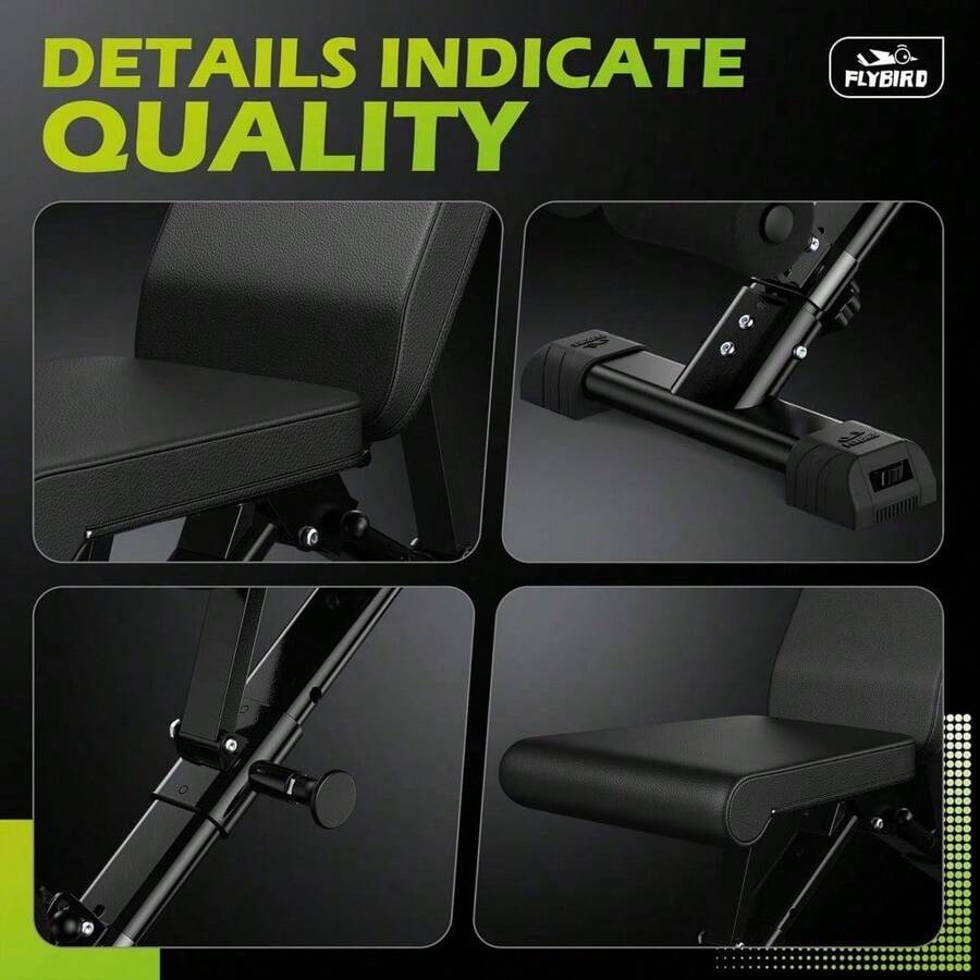 FLYBIRD Weight Bench, Adjustable Strength Training Bench For Full Body ...