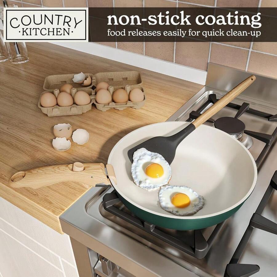 Country Kitchen Cookware Set With Removable Handle, Oven & RV Safe Pots ...