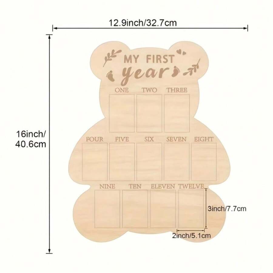 New Wooden Newborn Baby Month Milestone Photo Frame, Wooden Display ...