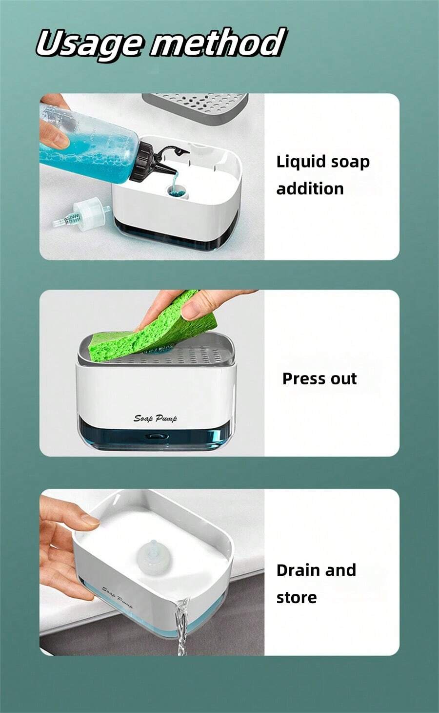 Sponge Soap Dispenser, Manual Press Type Soap Dispenser, Automatic ...